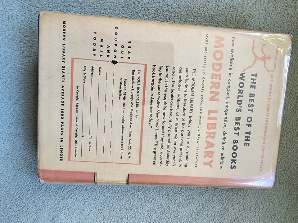Clarissa - Samuel Richardson Modern Library HC w/DJ MYLAR COVER Vintage ...