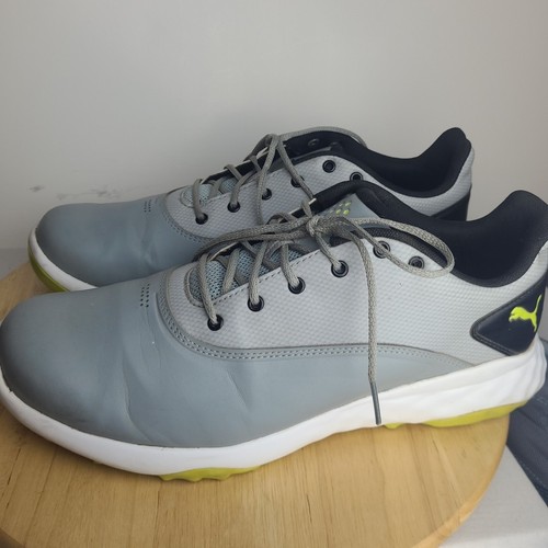 Puma Grip Fusion Golf Shoes Men's Size 10.5 US Grey/ Neon Green | eBay