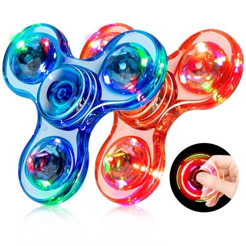 Fidget Spinner 2 Pack, Light Up Fidget Toys for Kids Ages 3-12, Glow in ...