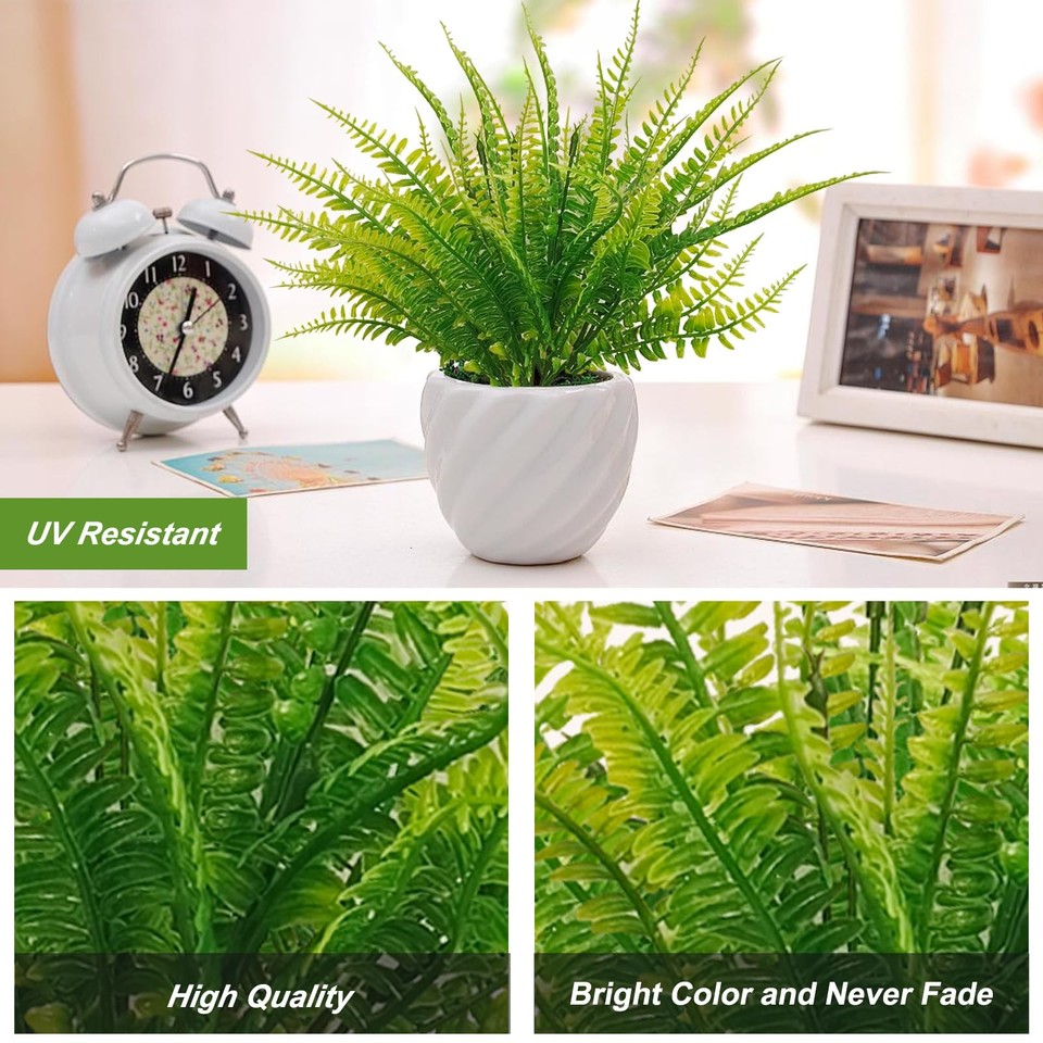40 Pcs Artificial Boston Fake Fern Plants Bushes Faux Plants Shrubs ...
