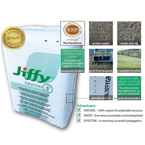 Jiffy Premium Fine Peat Moss Substrate. Nursery grade mix for seed ...