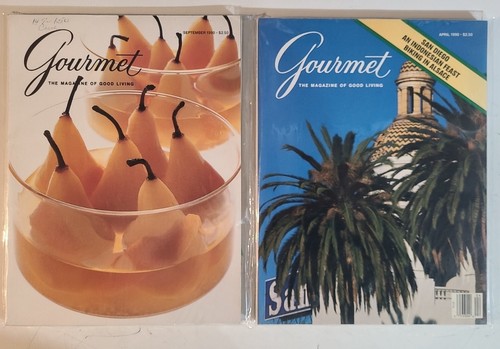 Lot of 2 Vintage GOURMET Magazines (Sept & April 1990) San Diego Alsace ...