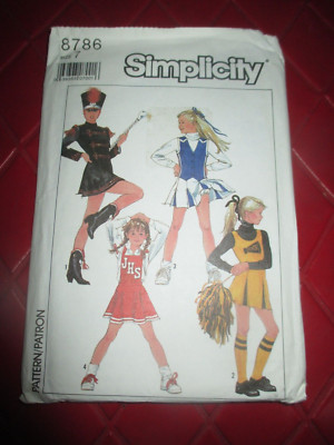 UNCUT Simplicity CHEERLEADER MAJORETTE COSTUMES Sewing PATTERN #8786 ...
