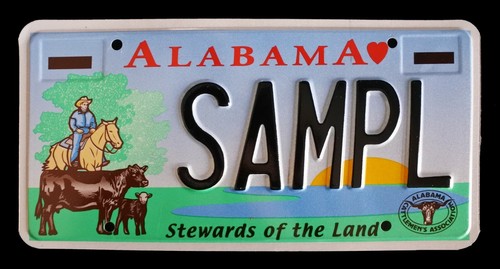 ALABAMA GRAPHIC SAMPLE AUTO LICENSE PLATE " SAMPL " STEWARDS OF THE ...