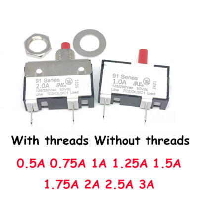 91 Series Overload Circuit Protector /Circuit Breaker Manual Reset 0.5 ...