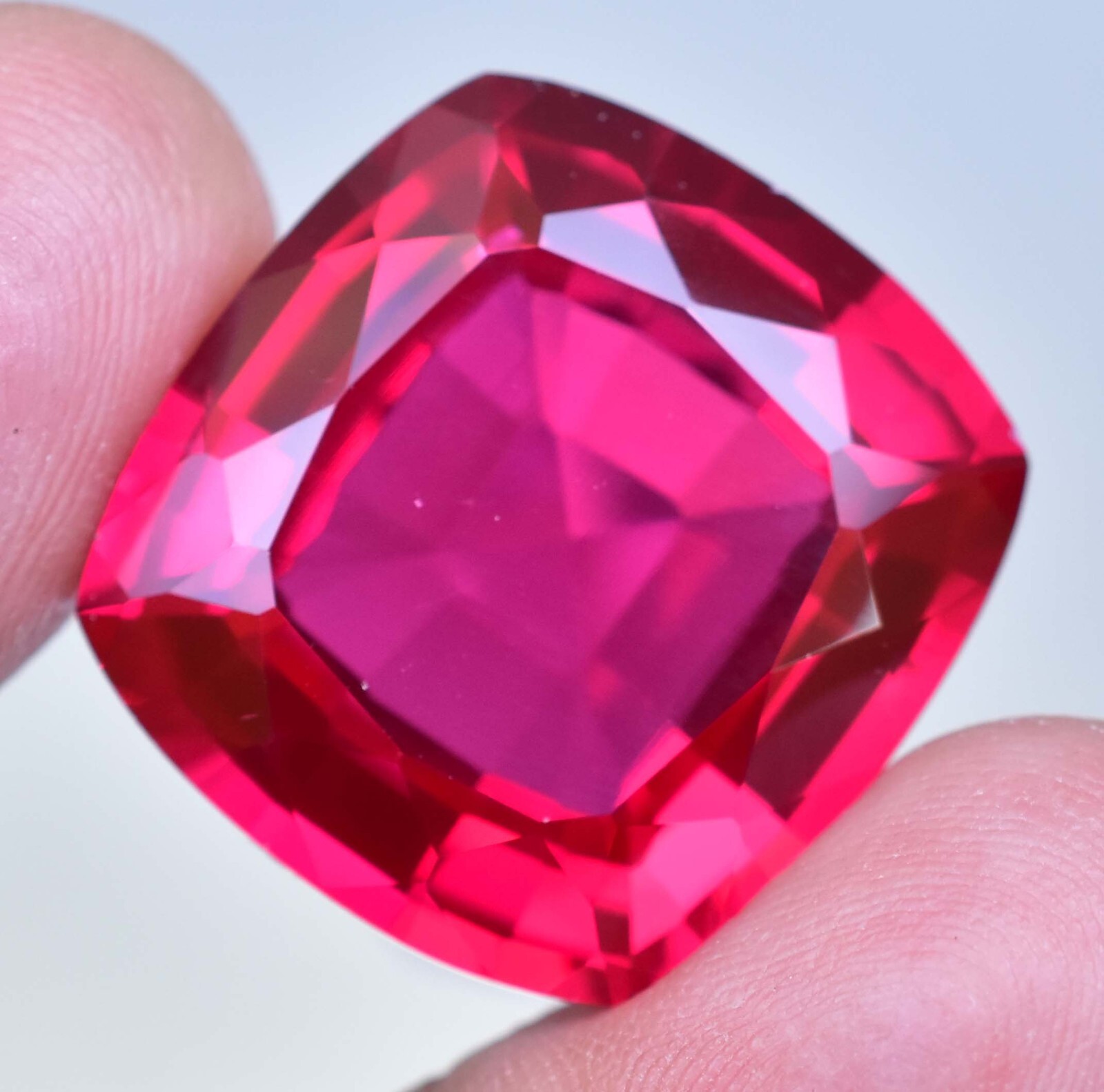 Flawless Natural Mogok Pink-Red Ruby 56.55 Ct Cushion Certified Loose ...