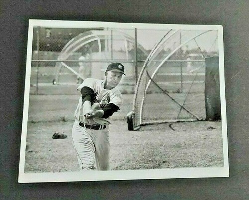 1962 Atlanta Crackers Cardinals Baseball Player Bob Burda Bat Wing B&W ...