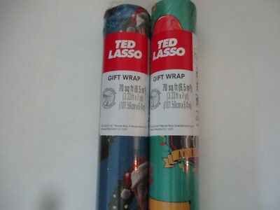 LOT-2 TED LASSO 70 SQUARE FEET EACH CHRISTMAS WRAPPING PAPER- NEW | eBay