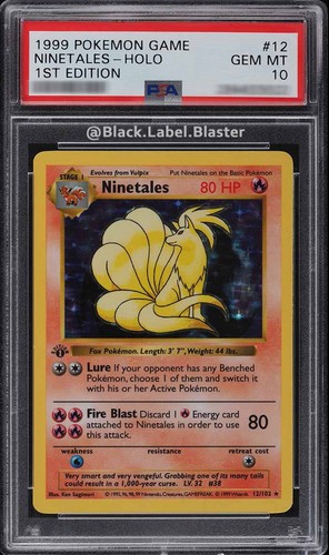 1999 Pokemon Base Set 1st Edition Shadowless Holo Ninetales #12 - PSA ...
