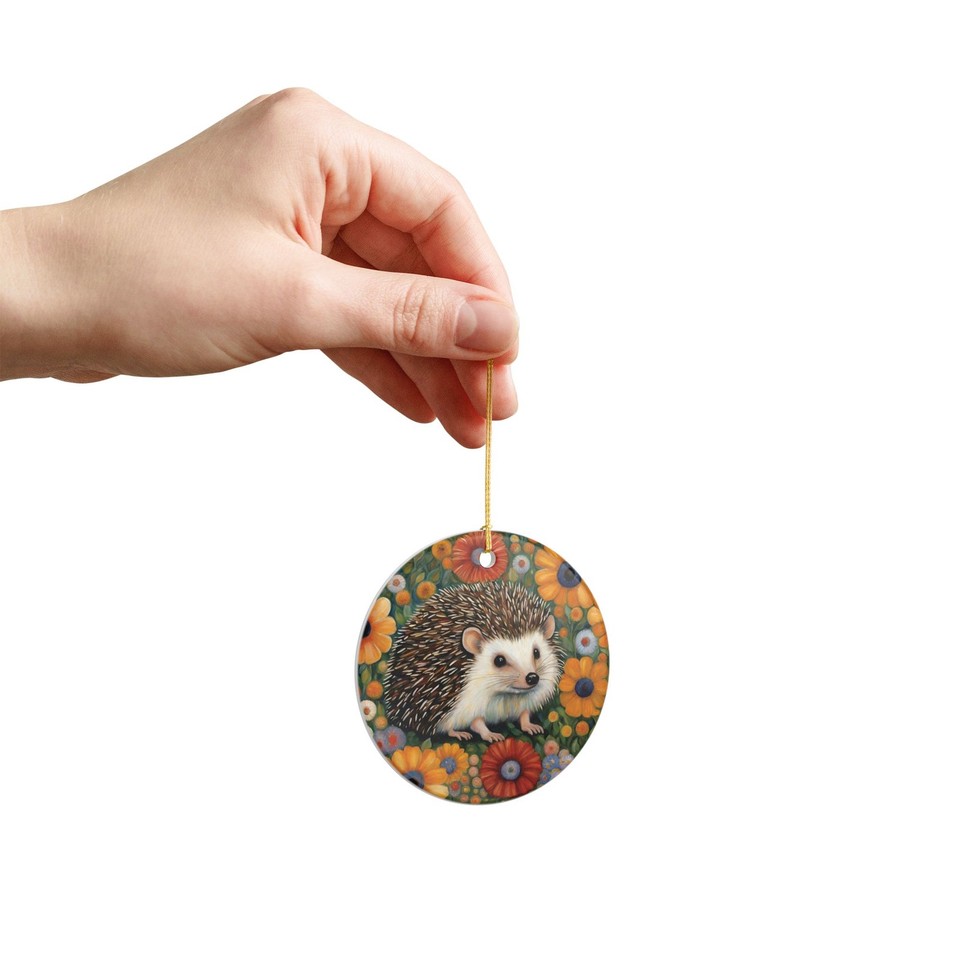 Hedgehog Art Ceramic Ornament Christmas Tree Decoration | eBay