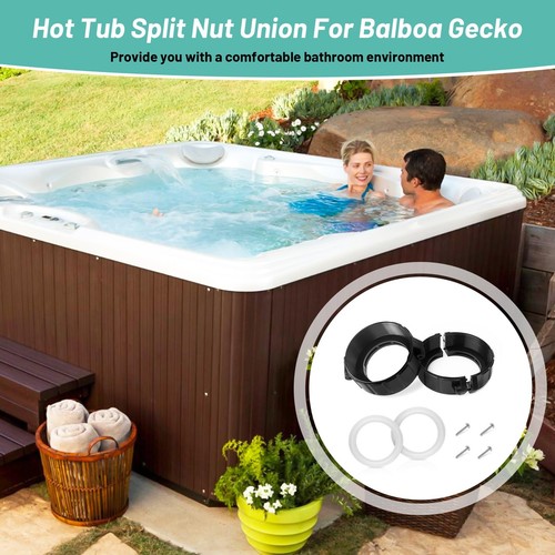 2 Spa Hot Tub Heater Pump Union Split Nut with Screw Heater Gasket and ...