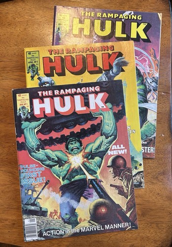 Marvel Comics The Rampaging Hulk Vol. 1 1977 1-2-3 Set Magazine HULK ...
