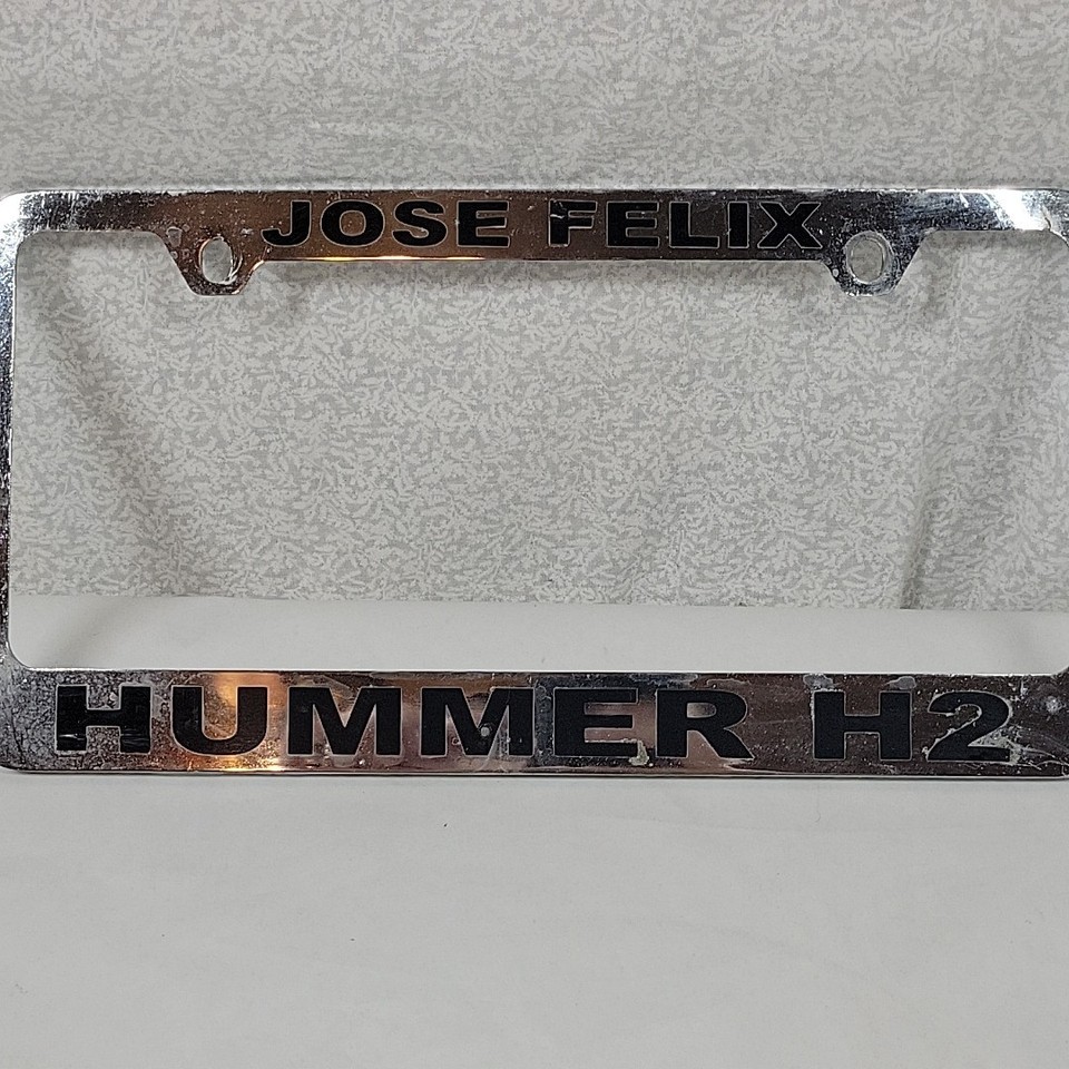Jose Felix Hummer H2 Metal Chrome Black Letters License Plate Frame | eBay