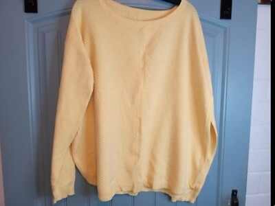 Oversized Yellow Sweater With Herringbone Pattern Size Large To Xl | eBay