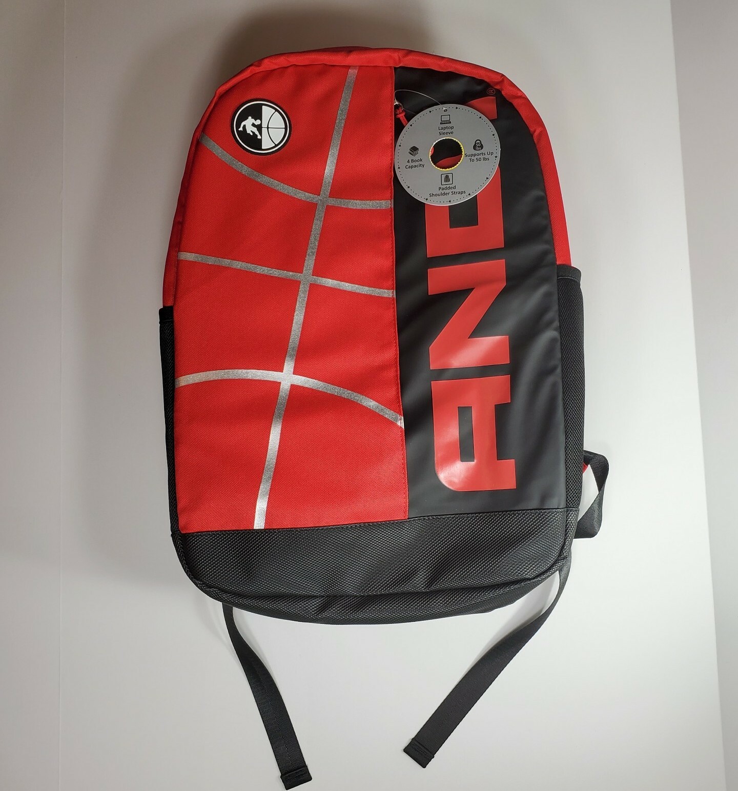 And1 Red & Black Backpack Book Bag Zip Pockets Laptop Basketball | eBay