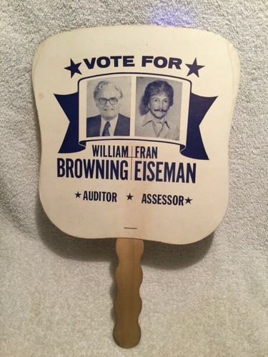 1980s Political Hand Fan Wm. Browning & Fran Eiseman Republicans ...