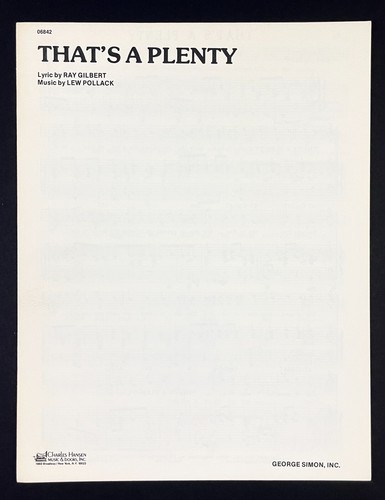 That's A Plenty 1914 Vintage Sheet Music Dixie Piano Vocal Gilbert ...