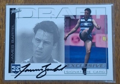 JAMES BARTEL - GEELONG -2002 SELECT AFL EXCLUSIVE DRAFT PICK SIGNATURE ...