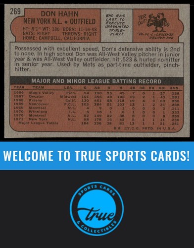 1972 Topps #269 Don Hahn | eBay