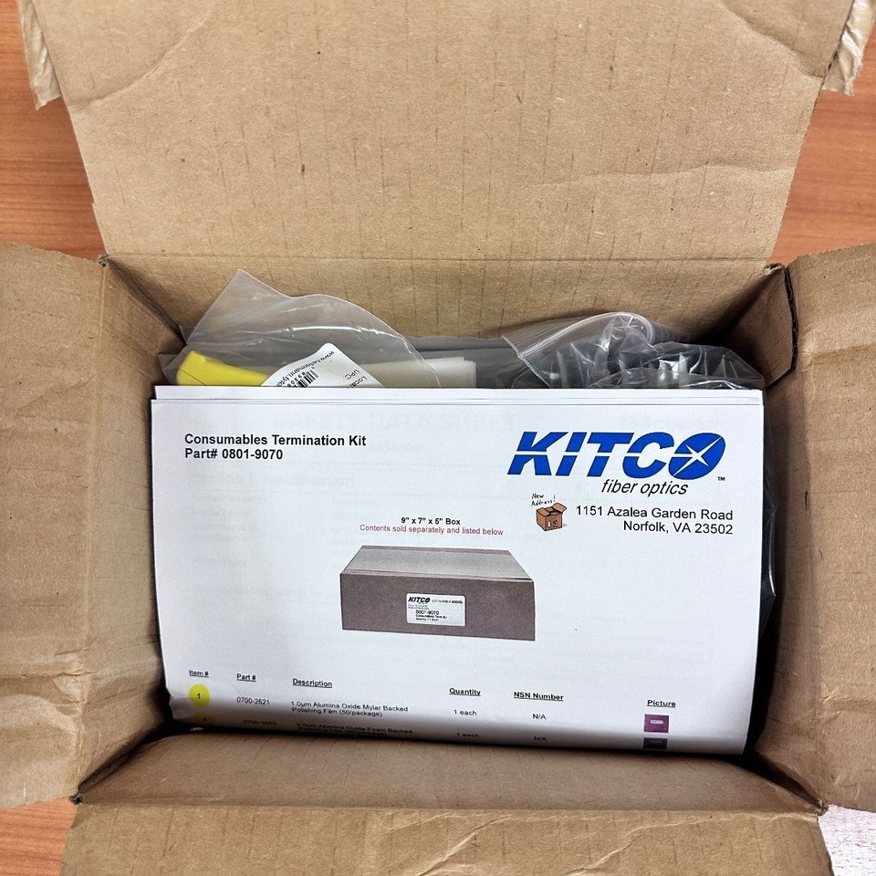 KITCO Fiber Optics Consumables Termination Kit, Model 0801-9070 | eBay