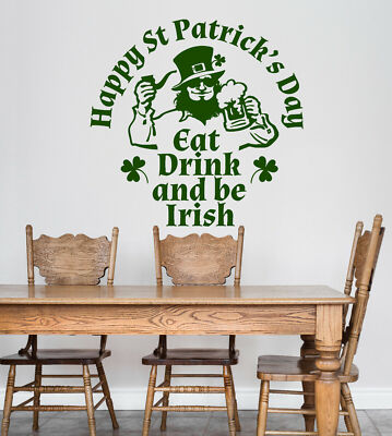 Vinyl Wall Decal Funny Quote St.Patrick 's Day Pub Beer Trefoil ...