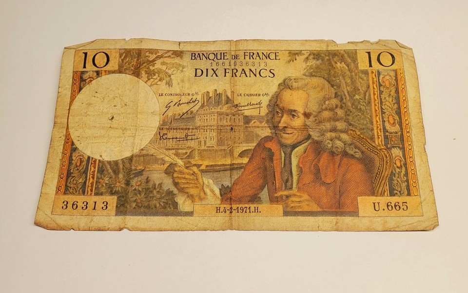 Banque DE France Dix Francs 10 Old Money French | eBay