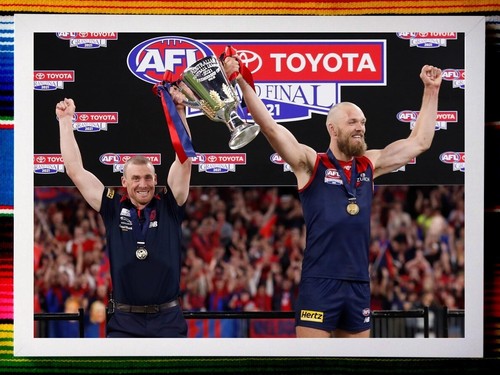 Framed 2021 MELBOURNE DEMONS AFL Premiers Poster MAX GAWN - 45cm x 32cm ...