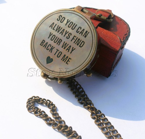 SO YOU CAN ALWAYS FIND YOUR WAY BACK TO HOME Brass Antique Compass | eBay