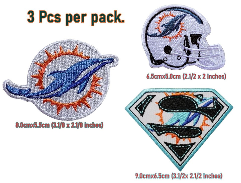 Miami Dolphins NFL Footballs Patches Embroidery iron, sew(From Thai by USPS) | eBay