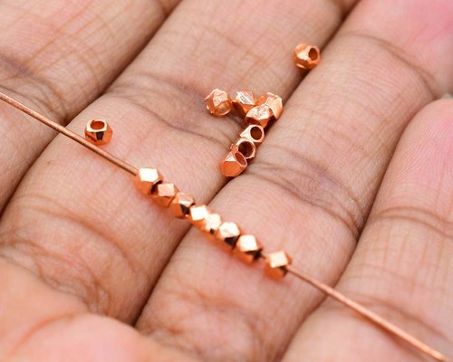 110 Pcs 3mm Copper Diamond Cut Faceted Spacer Bead | eBay