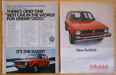 Volkswagen Rabbit 2x 1970s Original Ads Car Ad Automobile Advertising ...