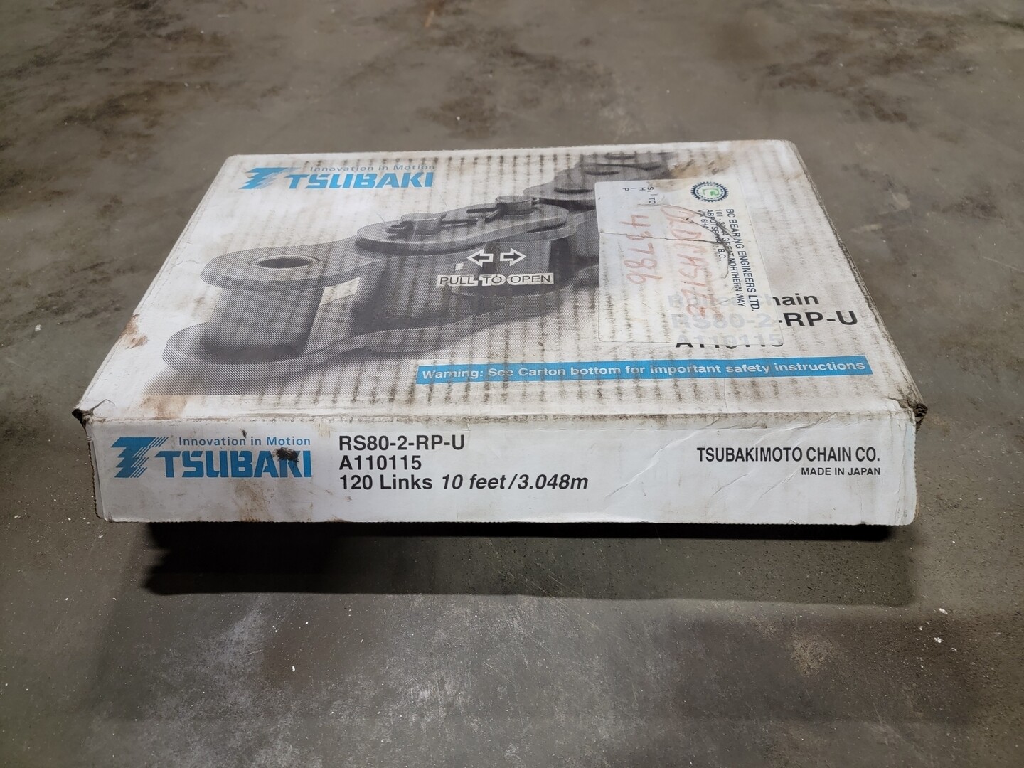 Tsubaki Roller Chain No. RS80-2-RP-U for sale online | eBay