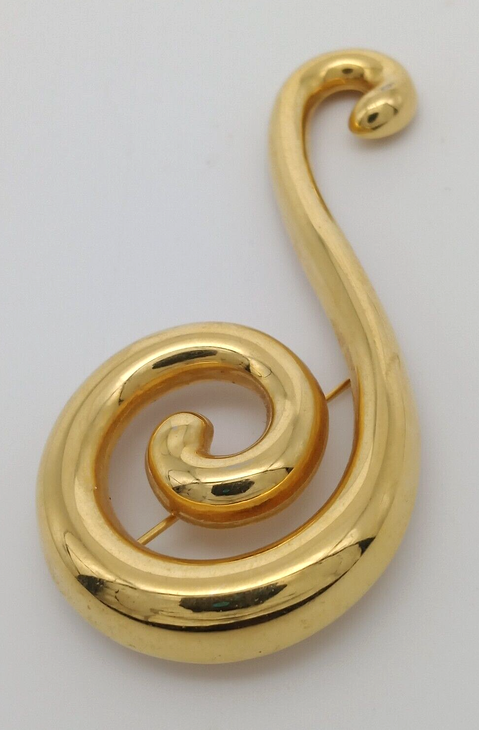 Monet Brooch Pin Swirl Design Abstract Gold Tone Metal Vintage ...