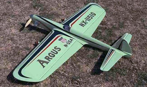 Argus Control Line Stunt 50" Wingspan RC Model Airplane Printed Plans ...
