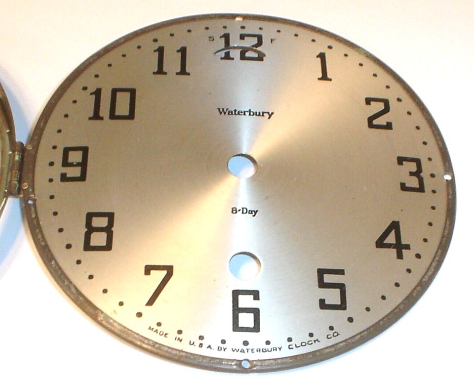 Antique Waterbury 8-Day Mantel Clock Dial / Face, Bezel & Convex Glass ...