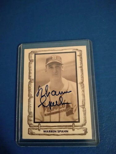 Warren Spahn autographed baseball card with certificate of authenticity ...