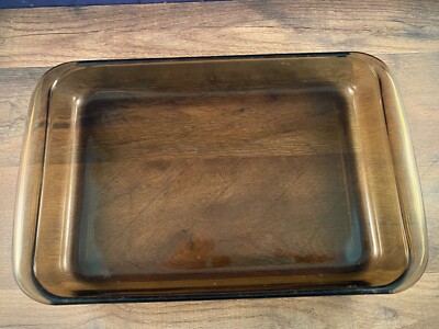 Vtg Pyrex #233-N Amber Glass 13"x9"x2" 3L Casserole/Baking Dish Lasagna ...