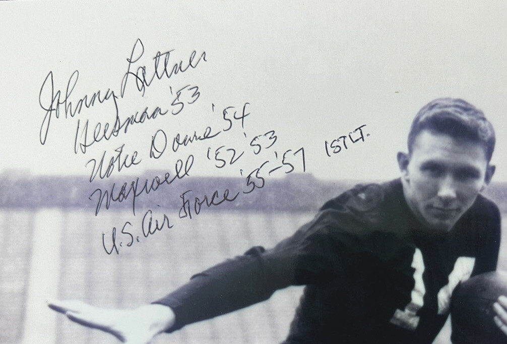 Lot of 3 Johnny Lattner Sam Baugh signed 8x10 photo Heisman Military ...