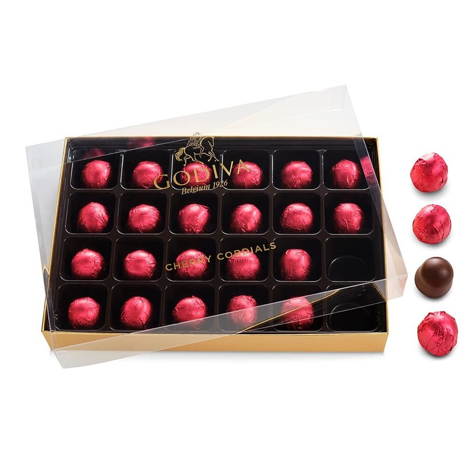 Godiva Holiday Chocolate Covered Cherries Gift Box - 24 Piece Christmas ...