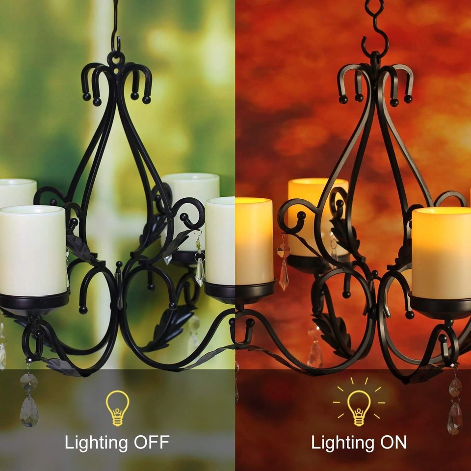 GiveU 3 in 1 Lighting Chandelier with 4pcs Battery Operated Led Candle ...