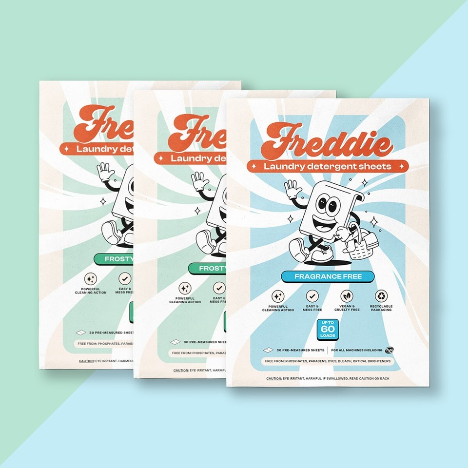 3 Pack Freddie Laundry Detergent Sheets - 180 Loads (90 Sheets) | eBay