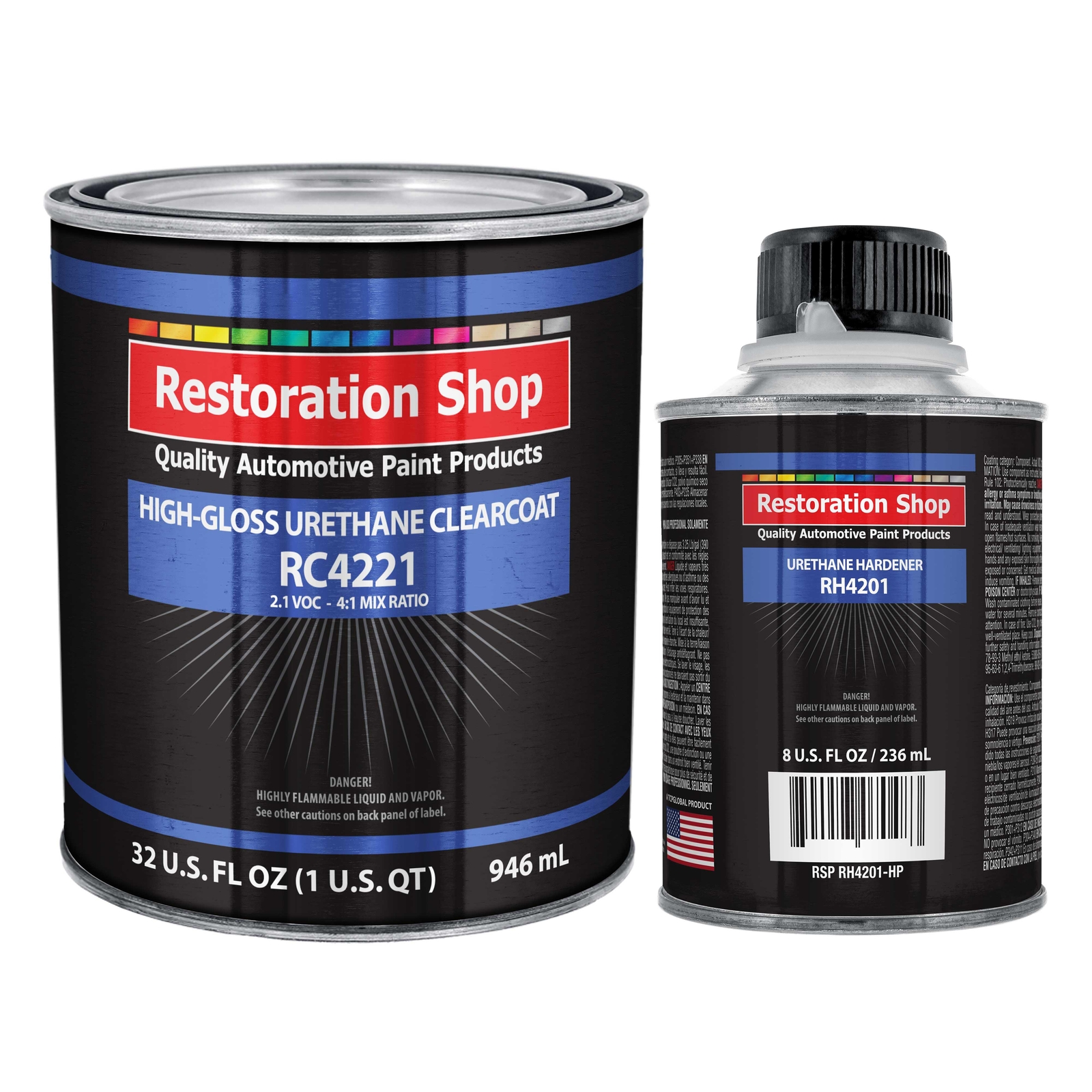 LOW VOC HIGH GLOSS URETHANE CLEARCOAT QUART KIT for Basecoat Auto Paint ...