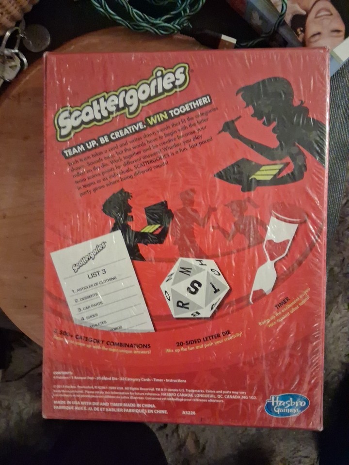 Scattergories Hasbro Game Ages 13+ 2-4 Team Game Brand New Factory ...