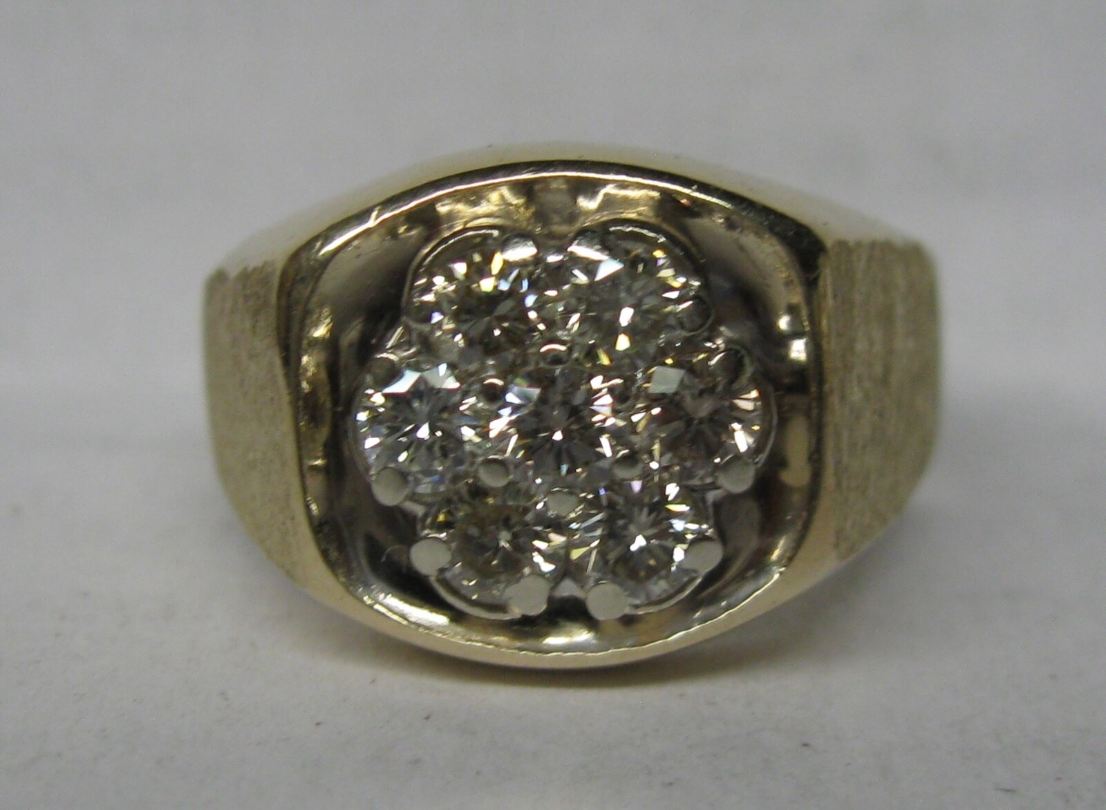 MENS 14K SOLID GOLD 1.00CT. KENTUCKY CLUSTER DIAMOND … - Gem