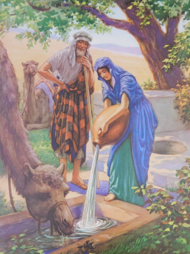 Rebekah Drawing Water For Camels Bible Thick Sunday School Story Board ...