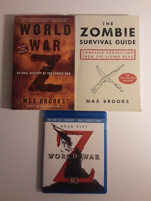 Lot - World War Z, Zombie Survival Guide, World War Z Blu-ray 3D *see ...