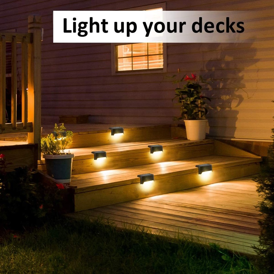 8x Solar Deck Lights Outdoor Step Lights LED Fence Stair Lights for ...