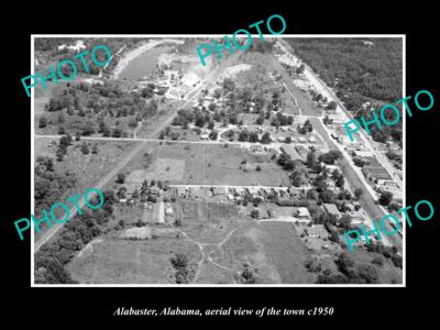 OLD 8x6 HISTORIC PHOTO ALABASTER ALABAMA AERIAL VIEW OF THE TOWN c1950 ...