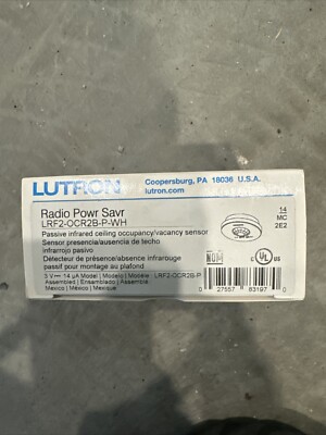 Lutron LRF2-OCR2B-P-WH Ceiling Occupancy Light Sensor Radio Powr Savr ...