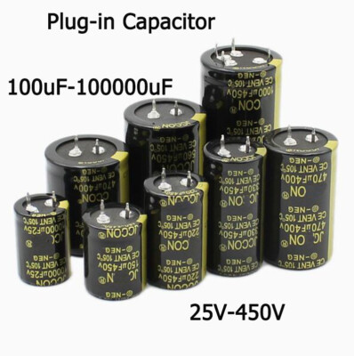 25V-450V Plug-in Audio Amplifier Machine Electrolytic Can Capacitor 100 ...